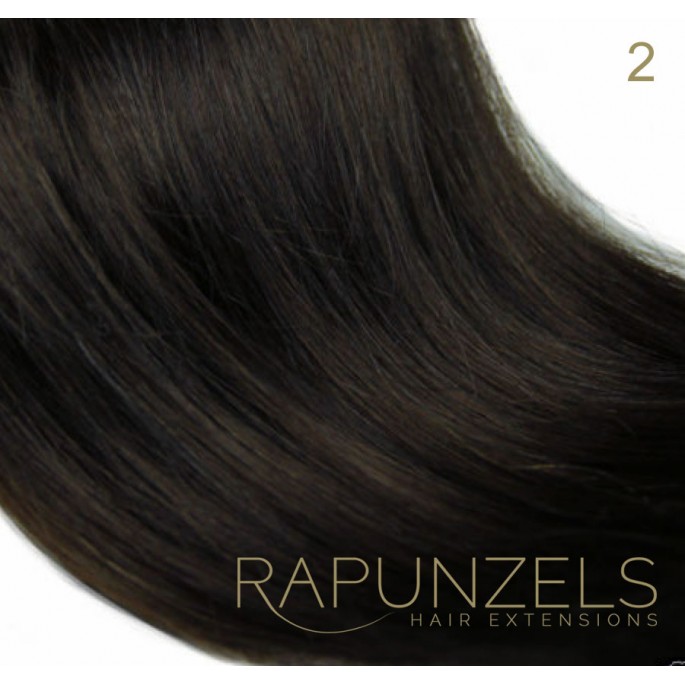 100 Gram 20" Clip In Hair Extensions Colour #2 Darkest Brown (7 p/c ...