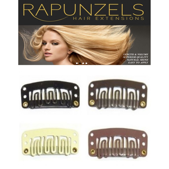 Snap Clips for clip in hair extensions (10 Clips) Colour Black - Free ...